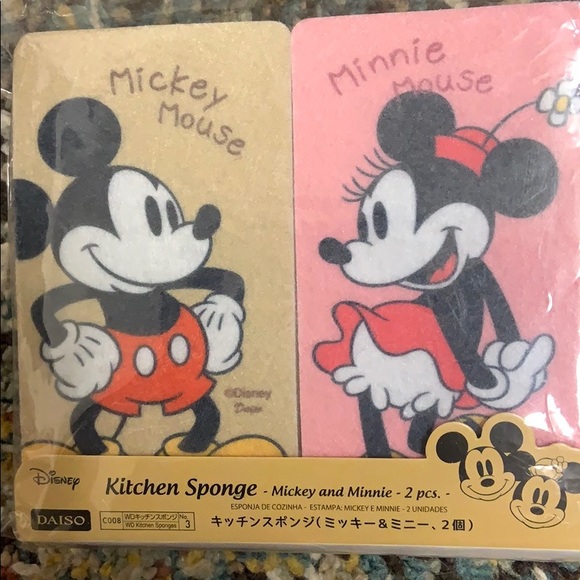 Daiso | Kitchen | Brand New Mickey And Minnie Mouse Kitchen Sponges ...